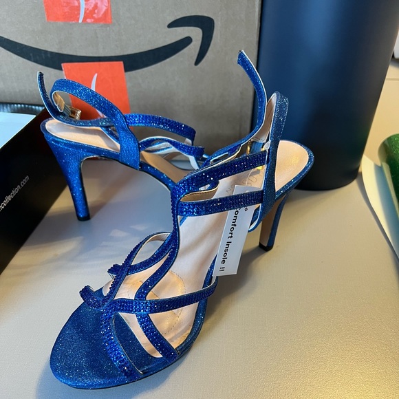 Shoes | Royal Blue Glitter High Heels | Poshmark